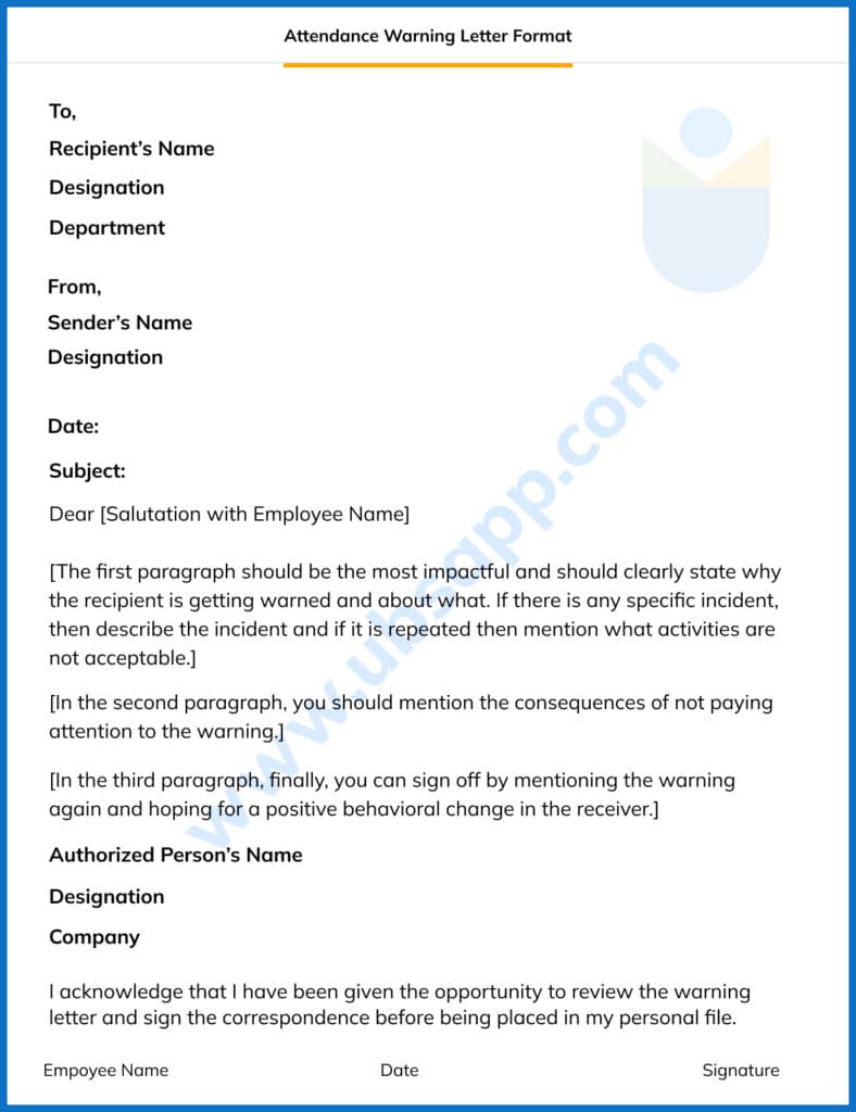 Attendance Warning Letter Find The Latest Format And Example
