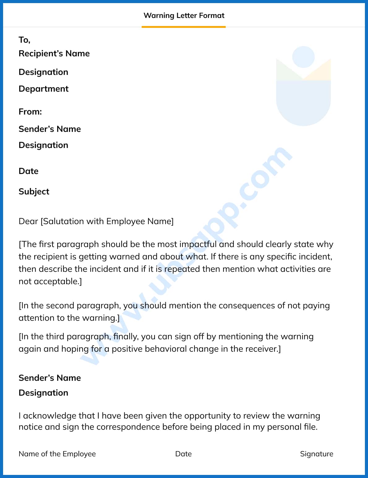 Warning Letter - Format, Example, Meaning and More