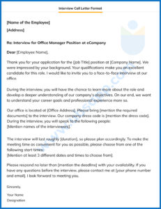 Interview Call Letter - Format, Meaning, Tips, and Examples