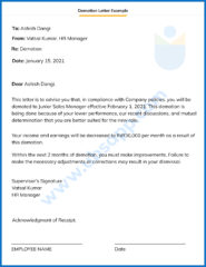Demotion Letter - Format, Meaning, Samples, Examples and More