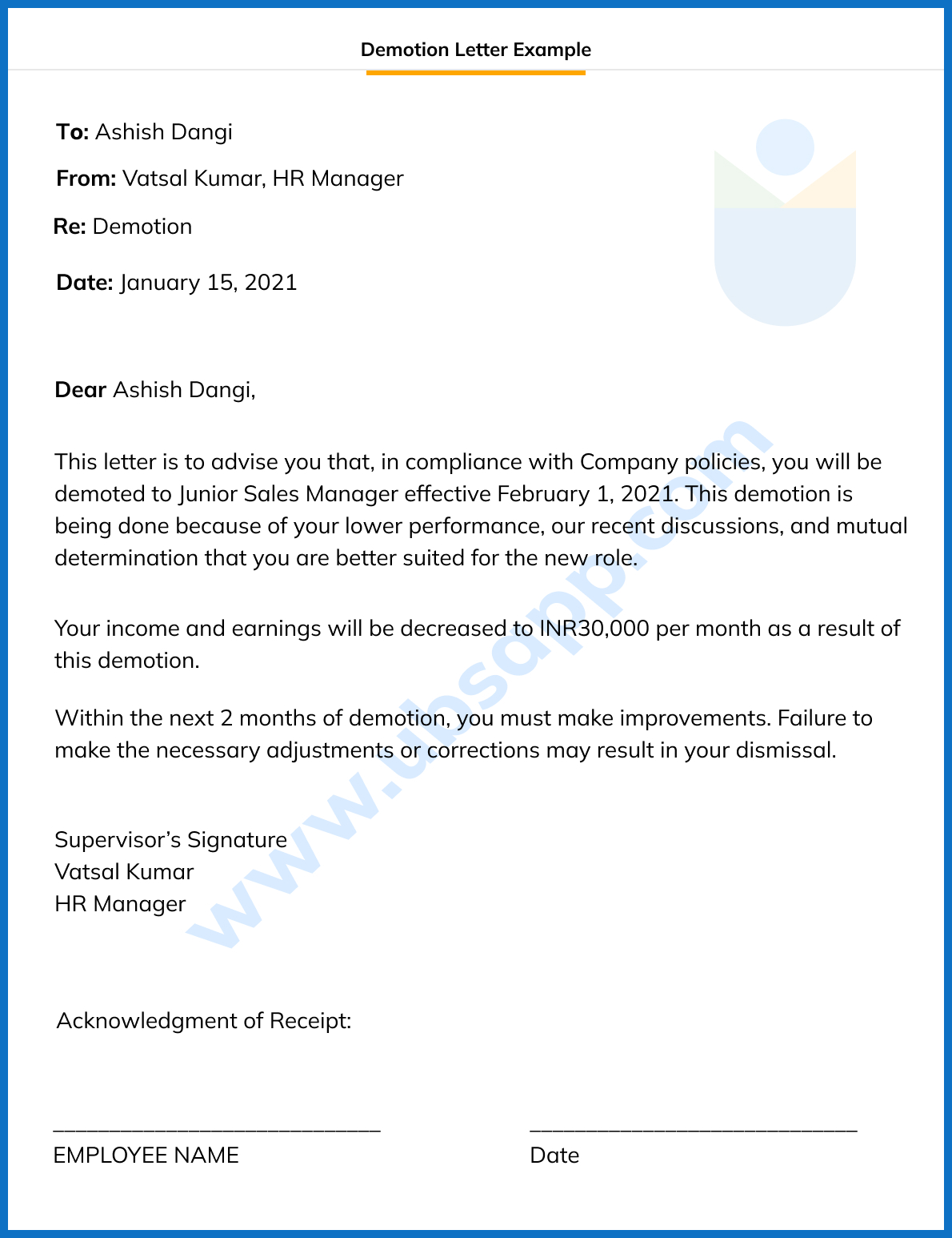 Demotion Letter Format Meaning Samples Examples And More