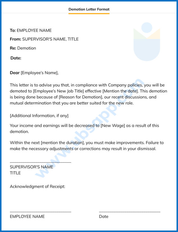 Demotion Letter - Format, Meaning, Samples, Examples and More