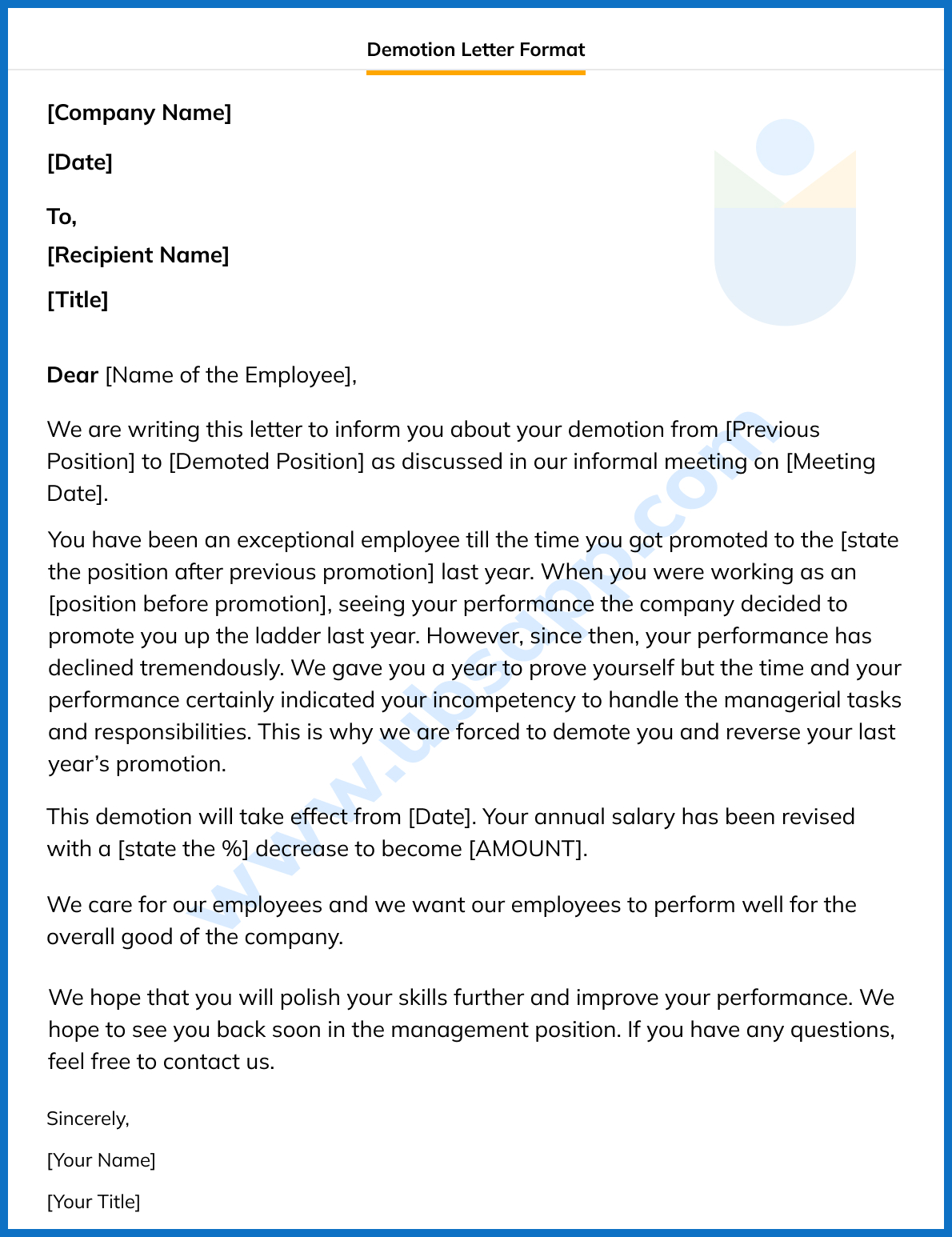 Demotion Letter Format Meaning Samples Examples And More