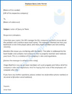 Employee Query Letter - Format, Meaning, Tips, and Examples