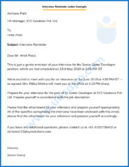 Job Interview Reminder Letter - Format, Meaning, Examples, and More