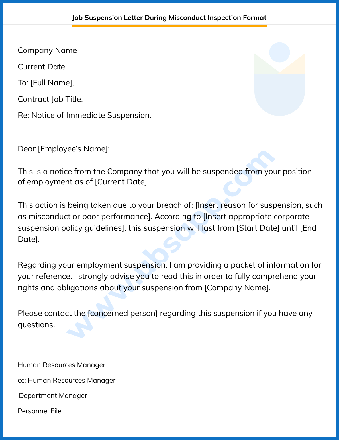 Job Suspension Letter During Misconduct Inspection Meaning Process