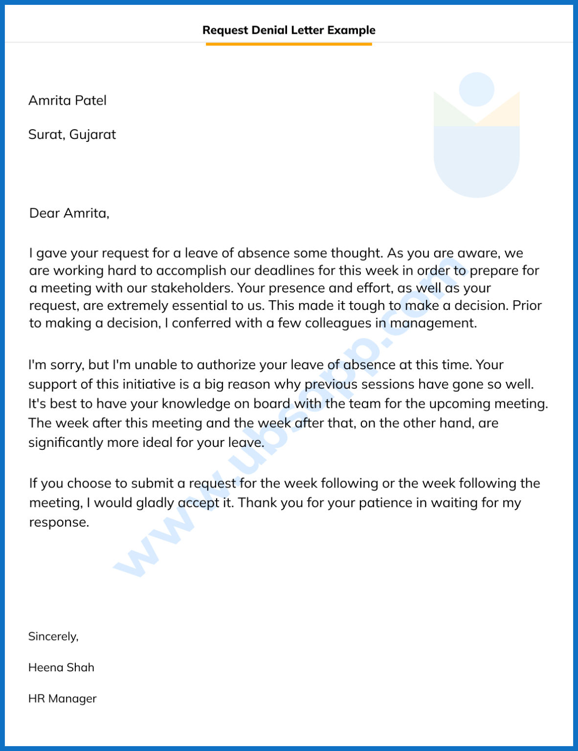 Request Denial Letter - Format, Meaning, Need, , Examples, and More