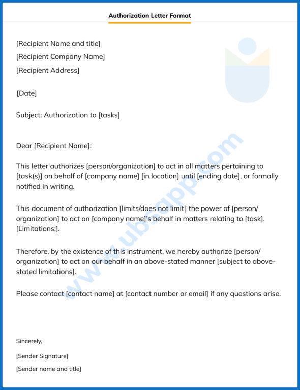 Authorization Letter Format Definition Tips To Write Templates Examples And More