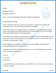 What is a Re-Designation Letter? Format and How is it Used? | UBS