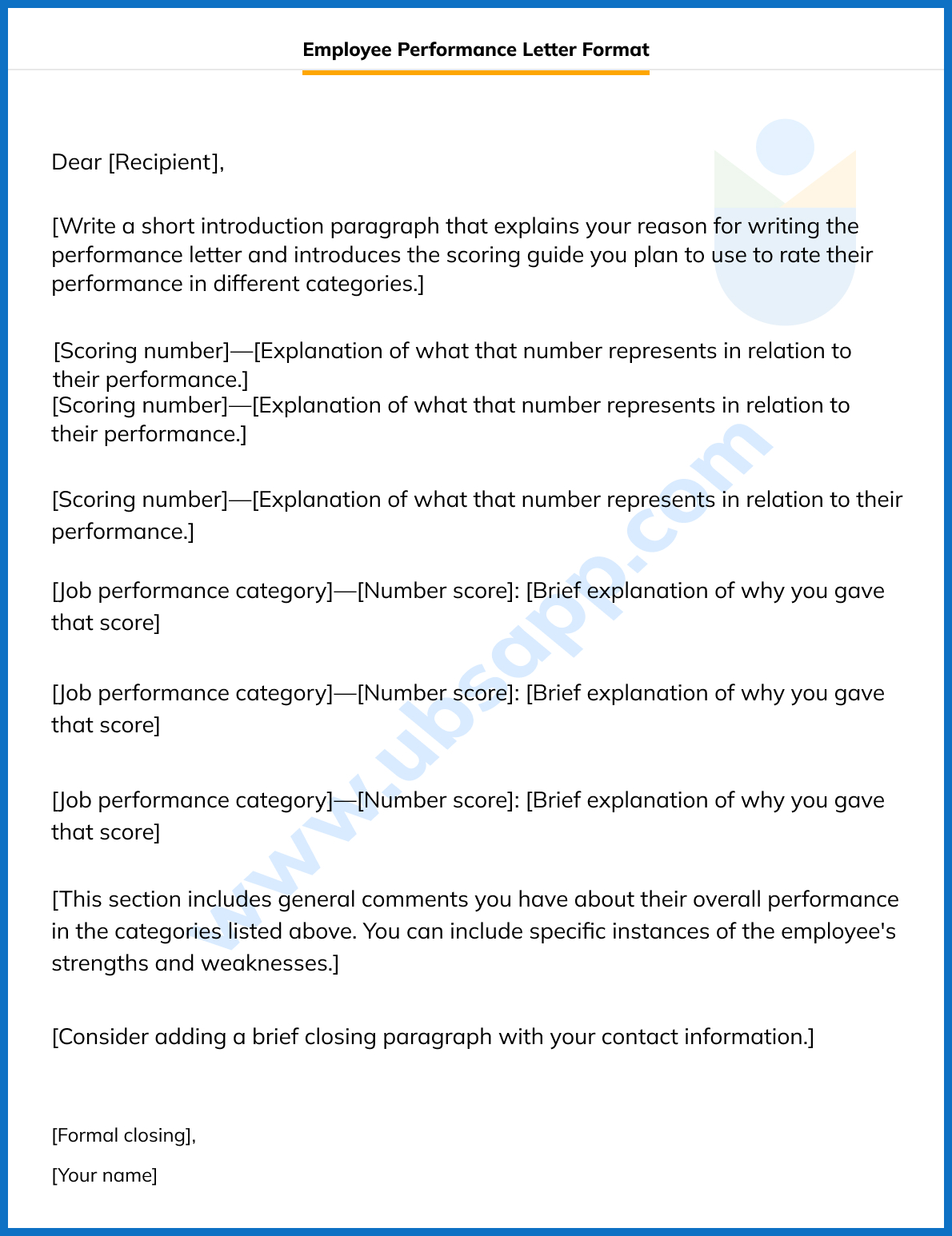 Employee Performance Letter Format Tips Sample Examples And More